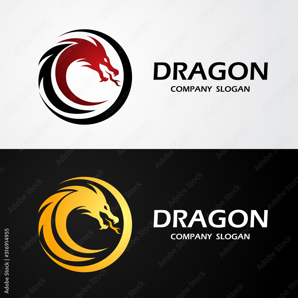dragon logo Stock Vector | Adobe Stock