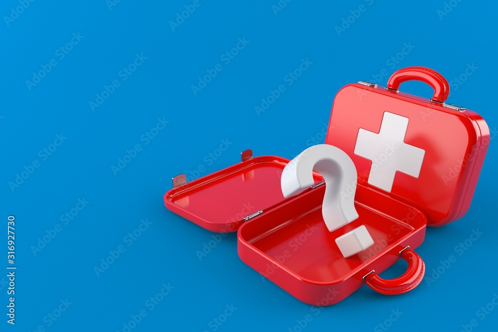 Question mark inside first aid kit Stock Illustration | Adobe Stock