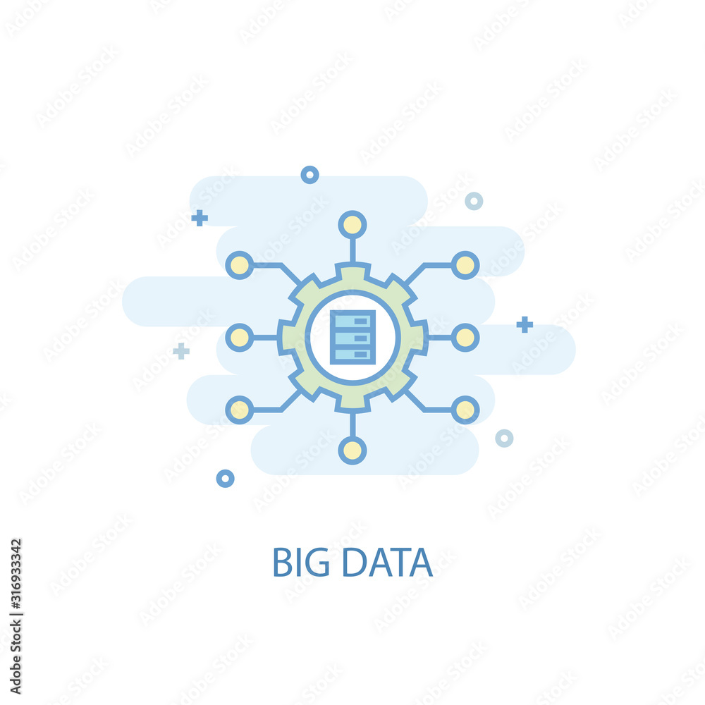 Big data line trendy icon. Simple line, colored illustration. Big data ...