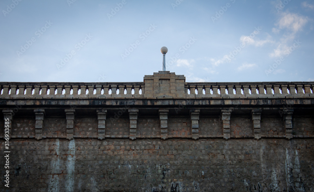 Close view of the majestic Krishna Raja Sagara dam in Mysore, Karnataka ...