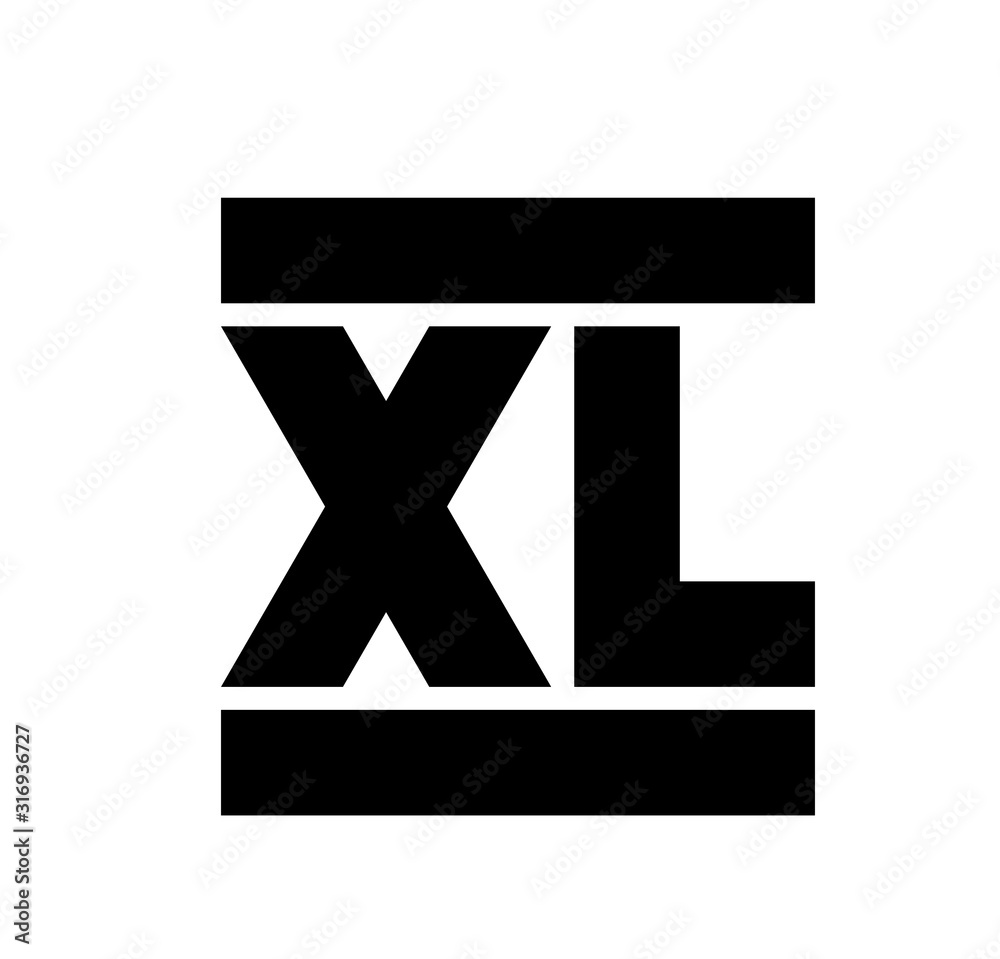 XL. Size clothing labels. Vector. Stock Vector | Adobe Stock
