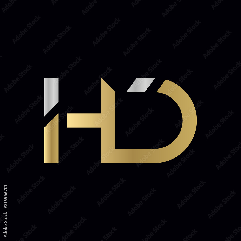 letter HD Logo Design Vector Template. Initial HD Letter Design Vector ...