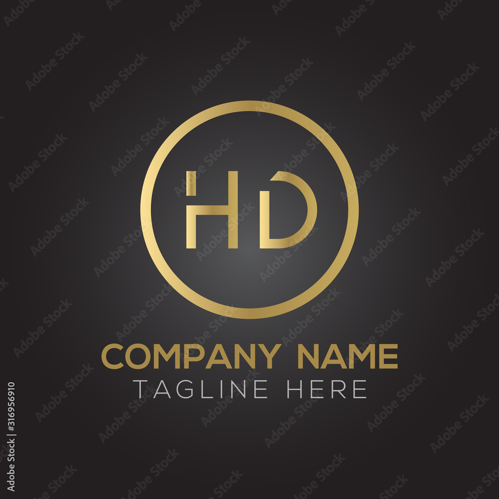 letter HD Logo Design Vector Template. Initial HD Letter Design Vector ...
