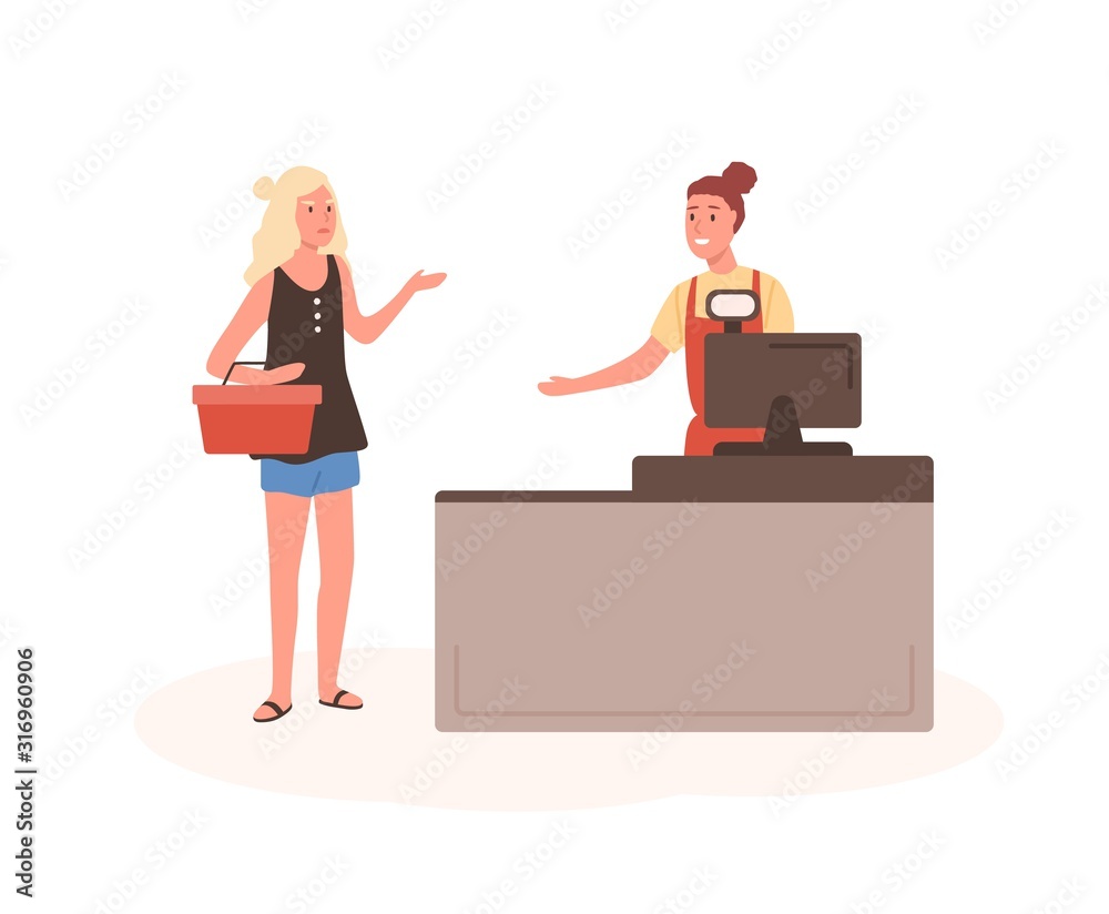 Angry Cashier Cartoon