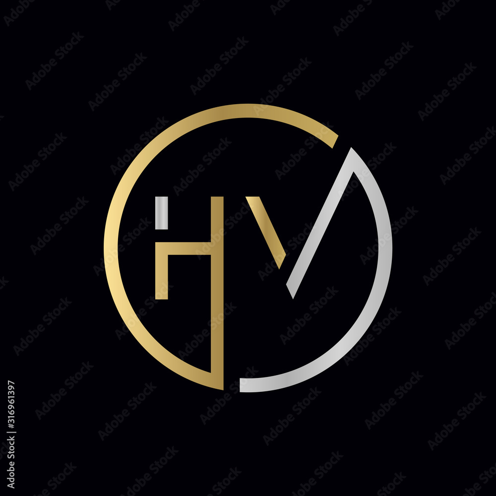 letter HV Logo Design Vector Template. Initial HV Letter Design Vector ...