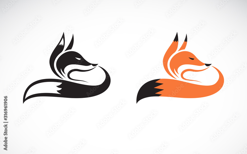 Vector of fox design on white background. Wild Animals. Easy editable ...