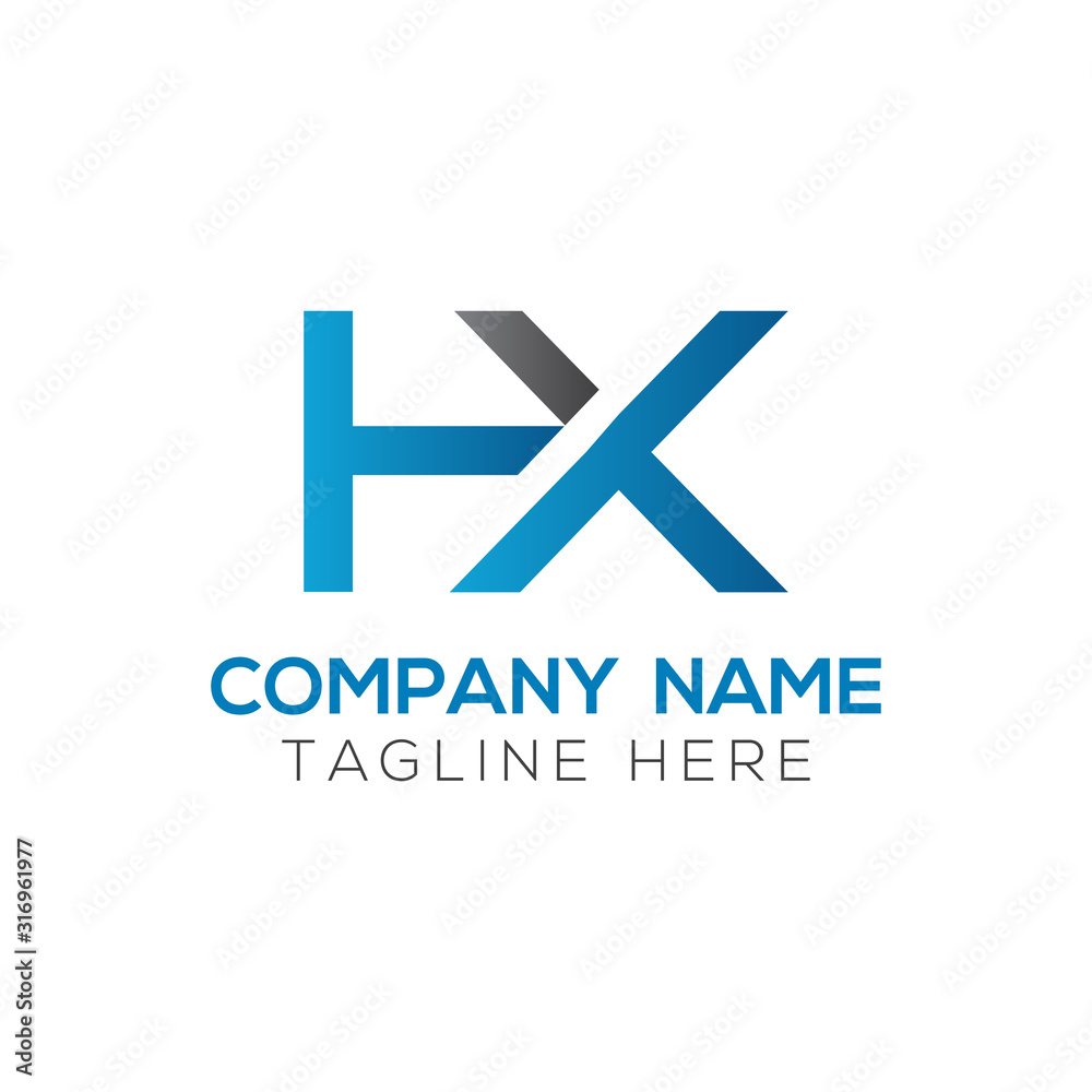 letter HX Logo Design Vector Template. Initial HX Letter Design Vector ...