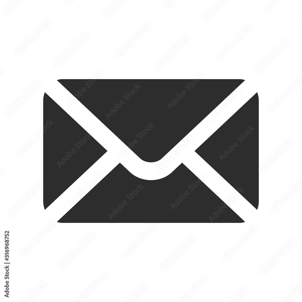 mail icon on white background, vector symbol Stock Illustration | Adobe ...