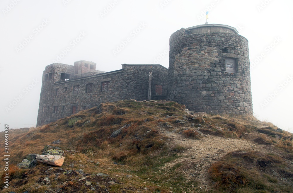Observatory ruins Pip Ivan on top of mount Pip Ivan Stock Photo | Adobe ...