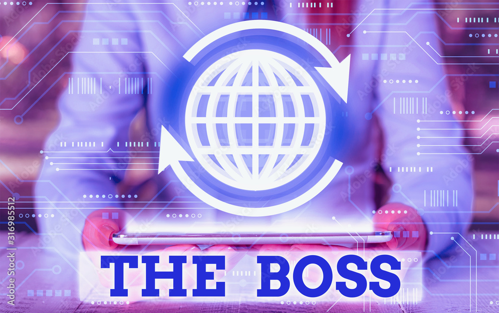 Writing note showing The Boss. Business concept for a demonstrating who ...