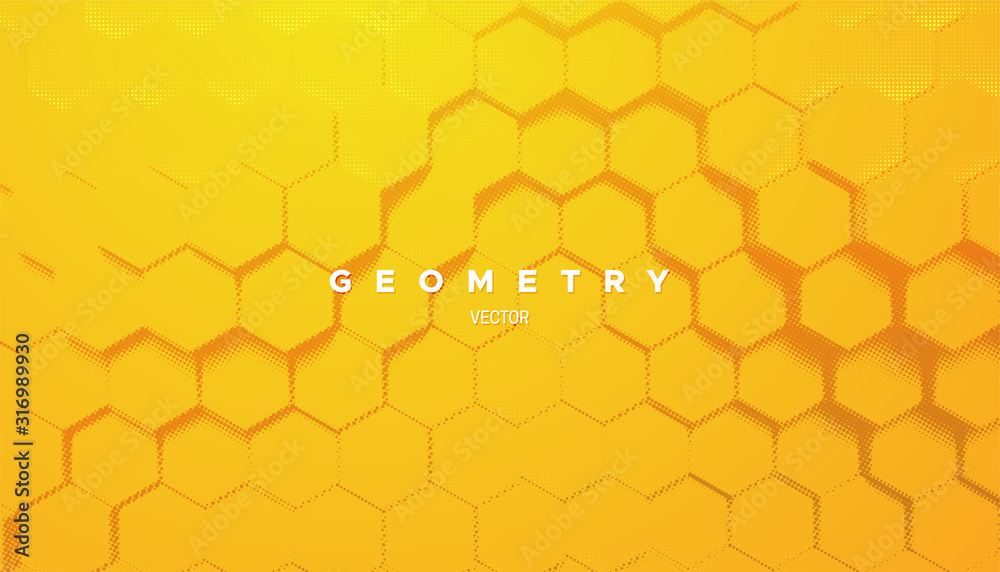 Abstract yellow geometric background. Vector minimal illustration ...