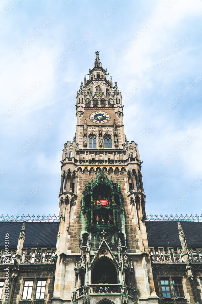 The New Town Hall, Neues Rathaus on Marienplatz main square, city ...