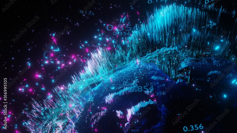 Abstract futuristic planet Earth Stock Illustration | Adobe Stock