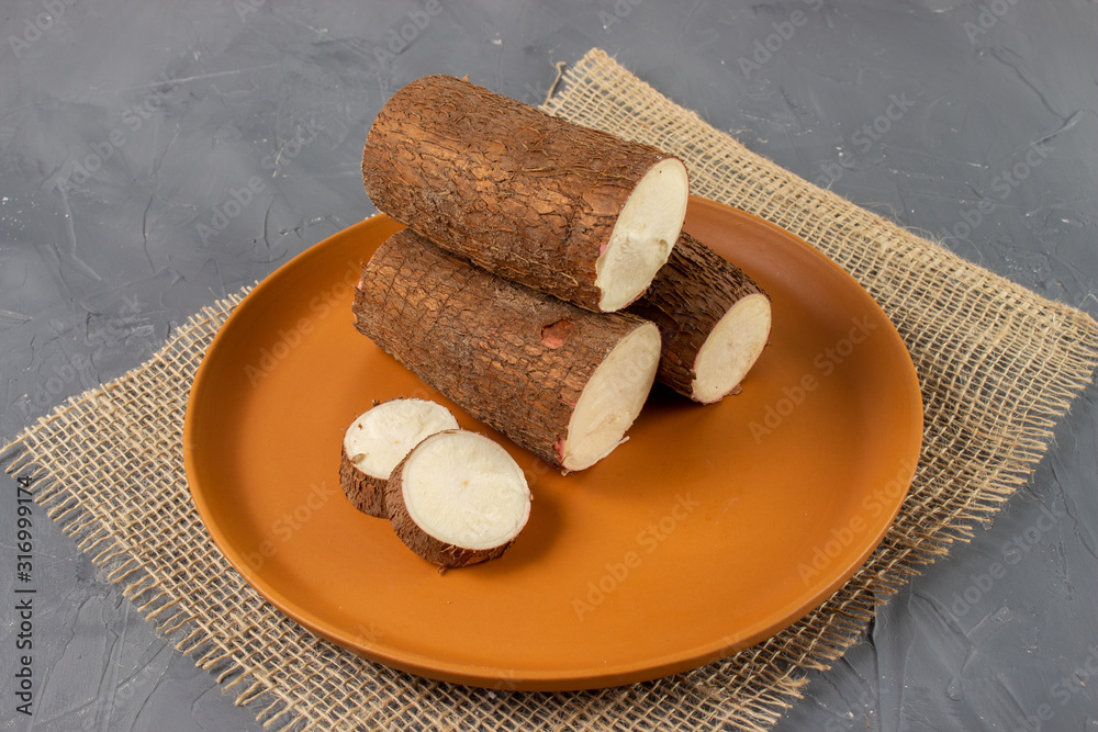 Pieces of Cassava. One of the most important brazilian food. (mandioca ...
