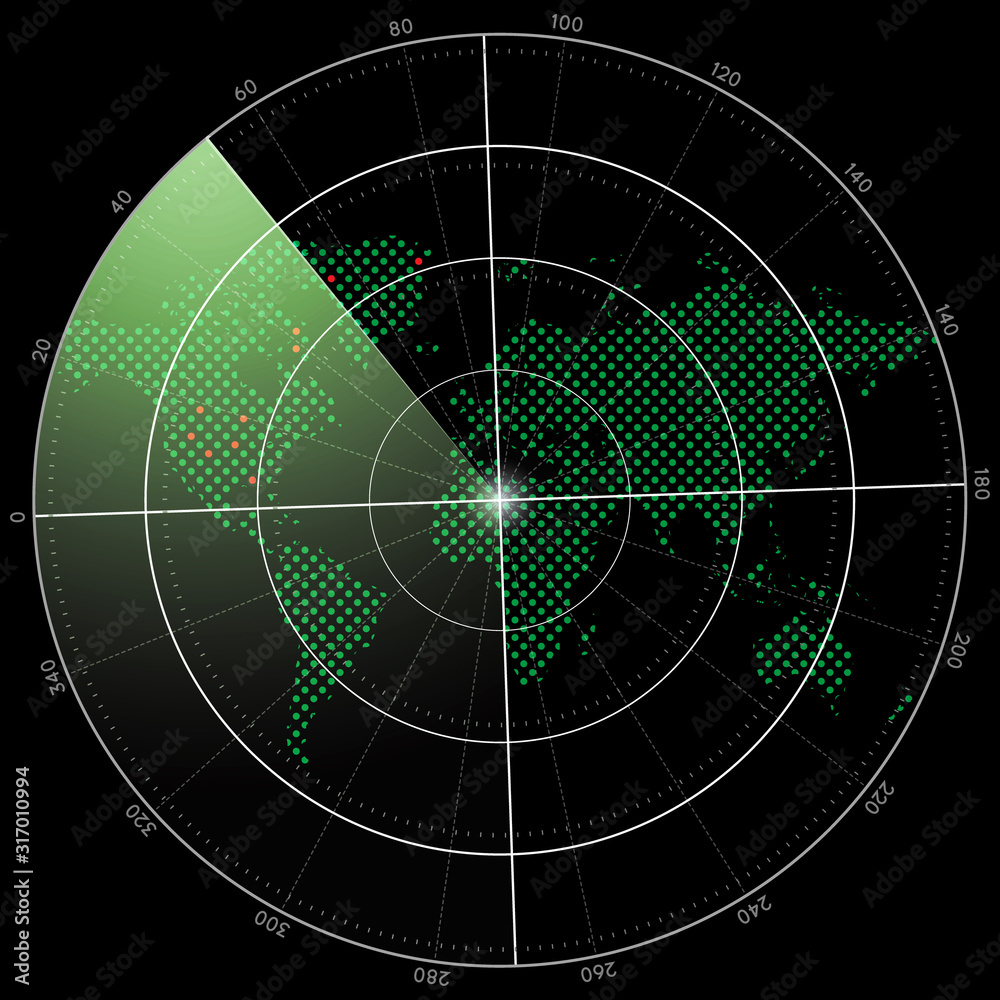 carte du monde et radar en vecteur Stock Vector | Adobe Stock