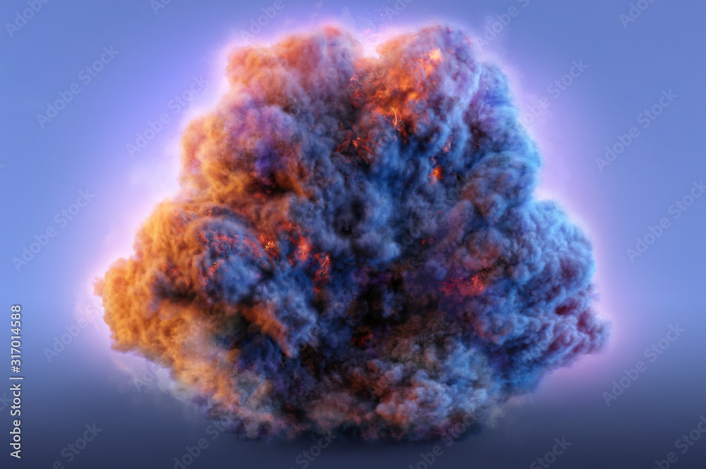 Nuclear bomb explosion image background. Atomic explosion effect with ...