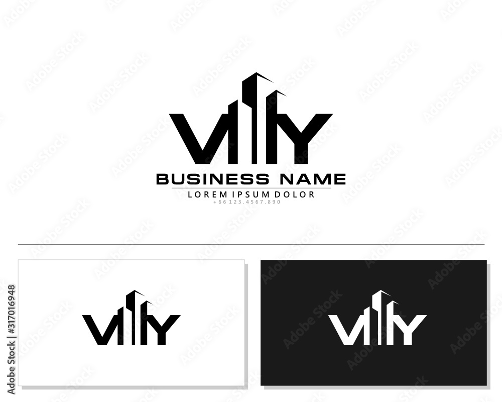 V Y VY Initial building logo concept Stock Vector | Adobe Stock