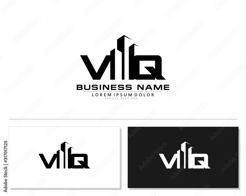 V Q VQ Initial building logo concept Stock Vector | Adobe Stock