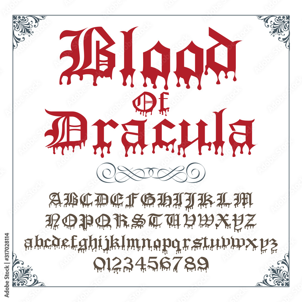 Font, Typeface, Script, Old style - vintage script font. Vector ...