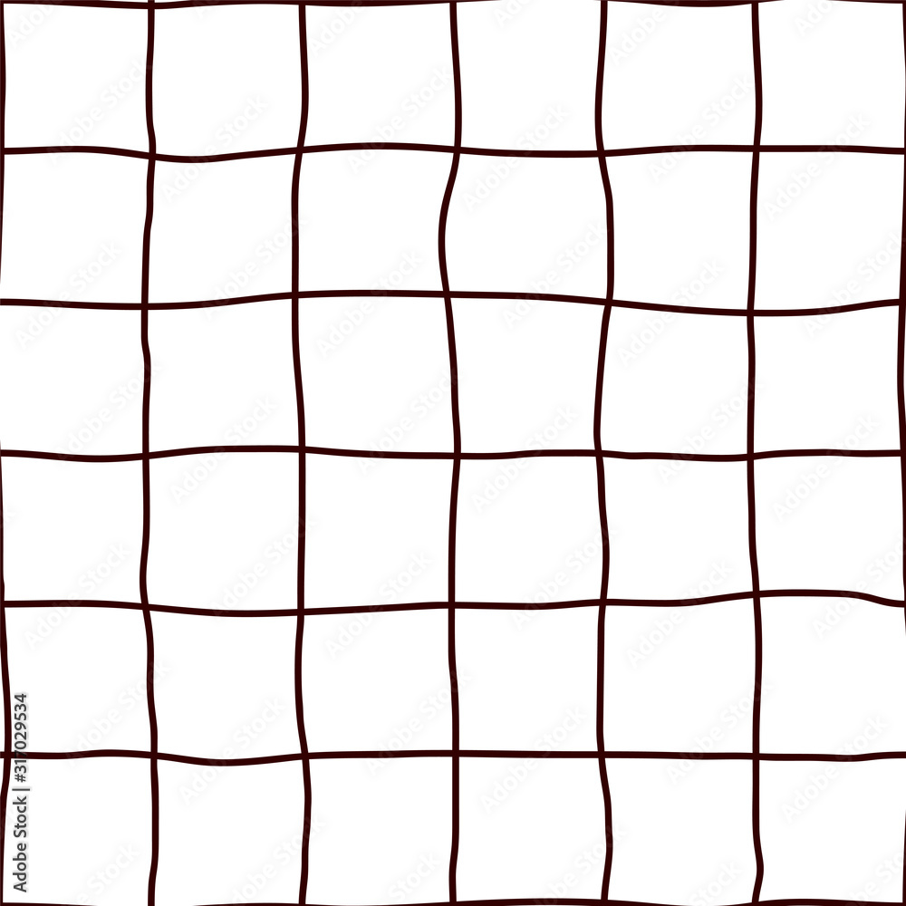 Wavy Hand Drawn Lines Square Grid Stock Vector | Adobe Stock