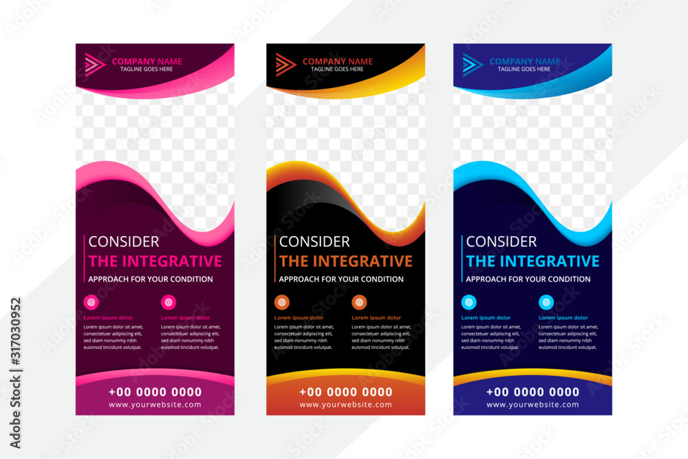 Roll up banner vertical template design, for brochure, business, flyer ...