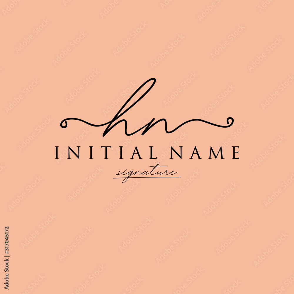 Initial letter HN Signature handwriting Logo Vector Stock Vector ...