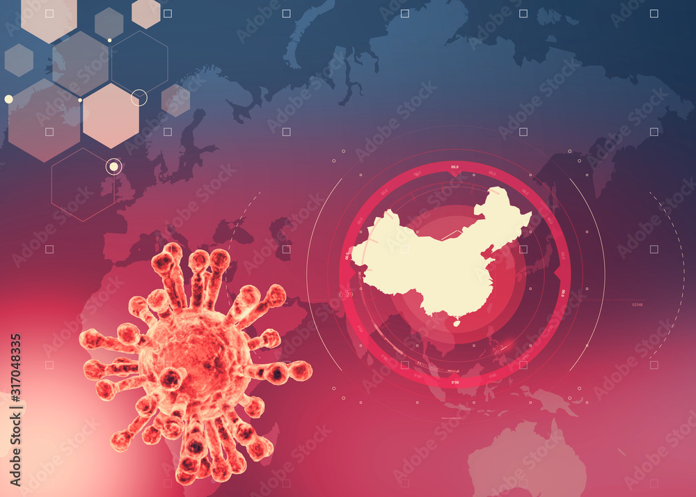 Microscopic view of Coronavirus, a pathogen that attacks the ...