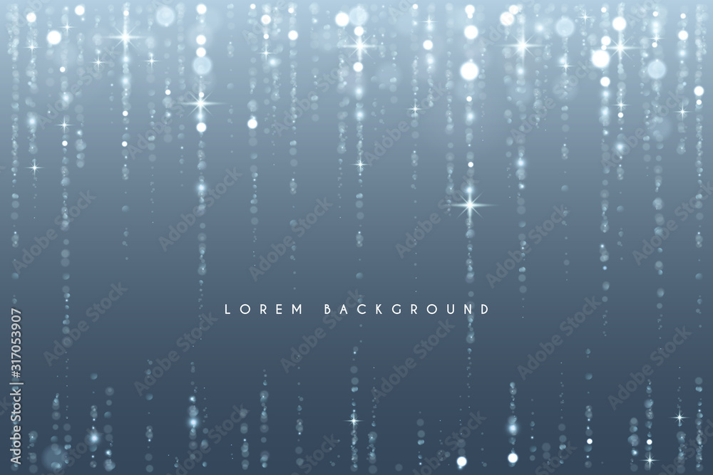 Abstract silver rain of shining particles Stock Vector | Adobe Stock