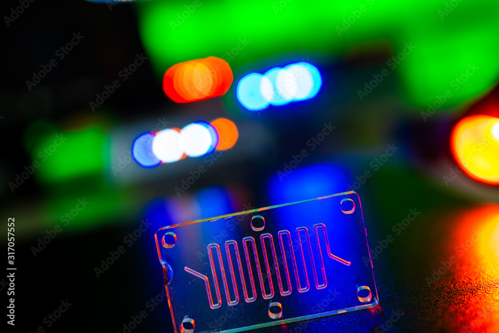 Foto de Organ-on-a-chip (OOC) - microfluidic device chip that simulates ... Foto de Organ-on-a-chip (OOC) - microfluidic device chip that simulates ...
