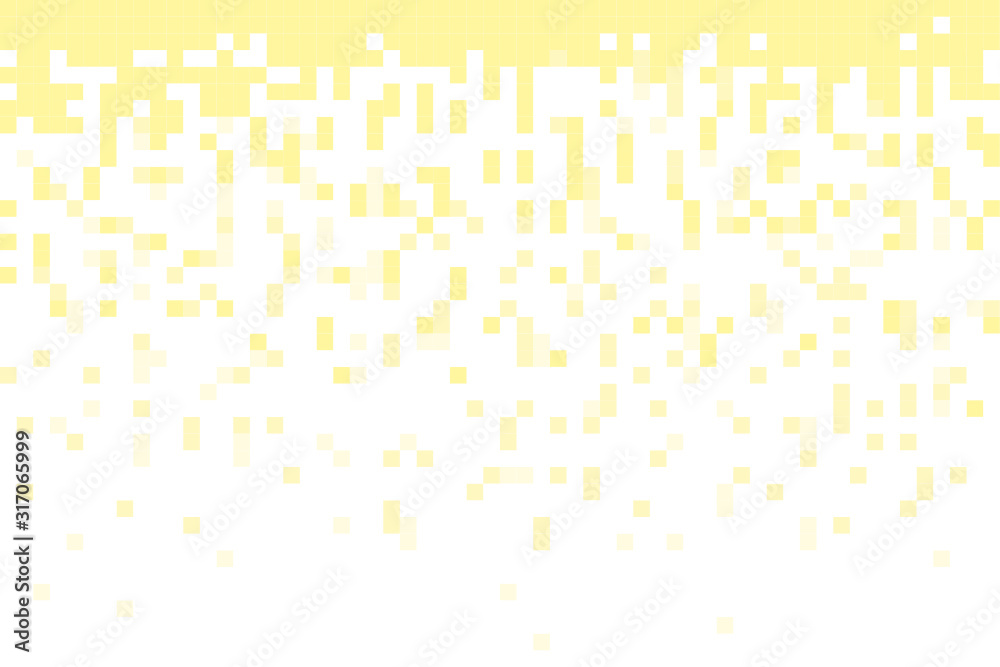 Fading pixel pattern background.Yellow and white pixel background ...