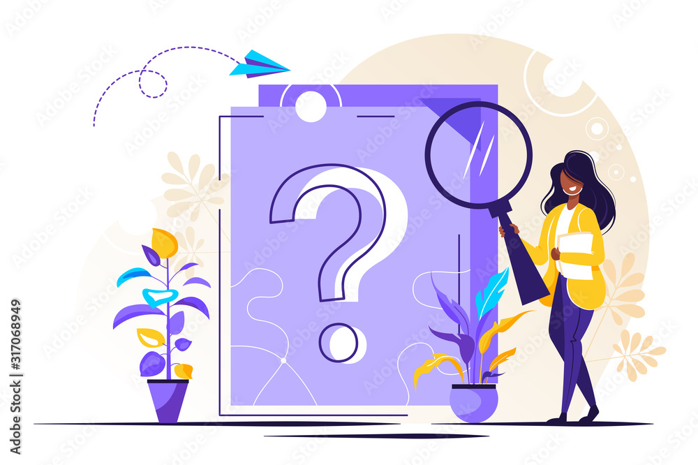 Question mark on document. Business Stock Vector | Adobe Stock