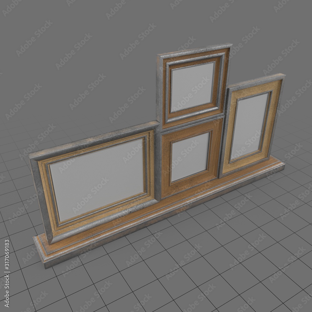 Wooden photo frames 2 3D-Stockmedium | Adobe Stock