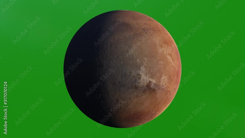 Realistic Planet Mars Rotating, 4K. Perfect for your own background ...