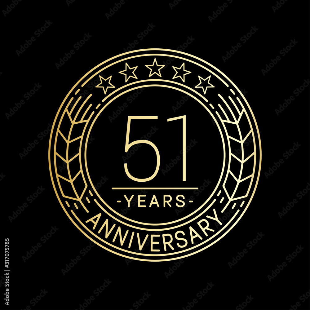 51 years anniversary logo template. 51st line art vector and ...