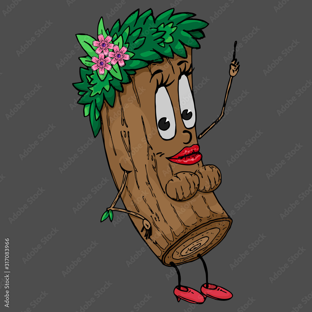 Cartoon Tree Log