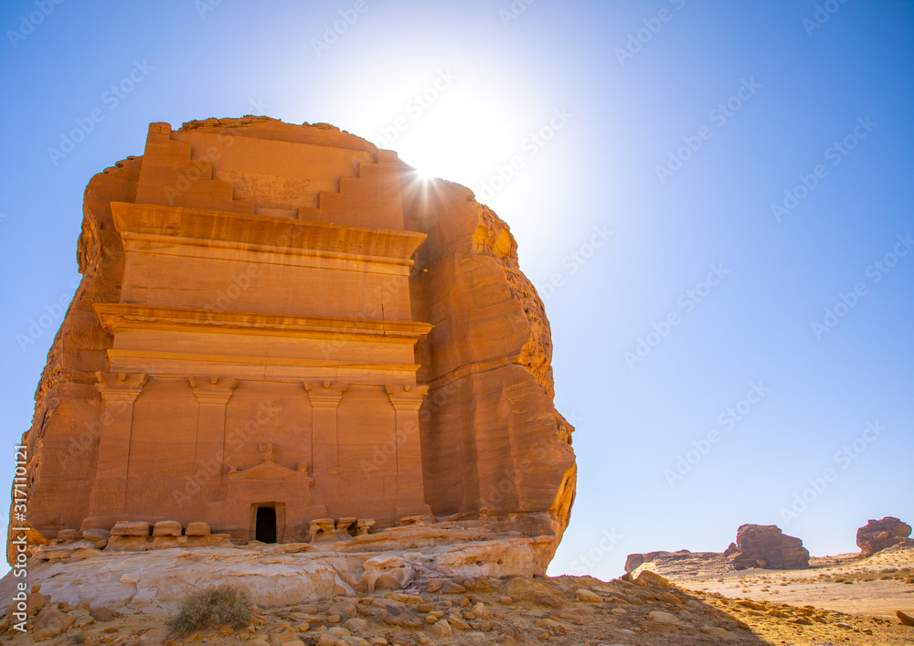 Qasr al-Farid tomb of Lihyan son of Kuza in Madain Saleh, Al Madinah ...