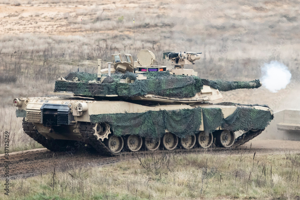 U.S. Marines M1A1 Abrams Main Battle Tank in Action Stock Photo | Adobe ...