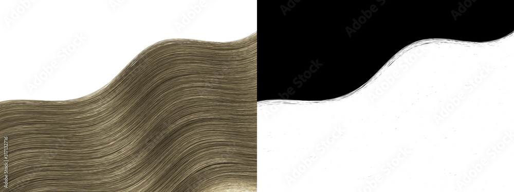 Light Brown Straight Hair Isolated Texture - Bronde Locks Waves with Clipping Mask - Natural ...