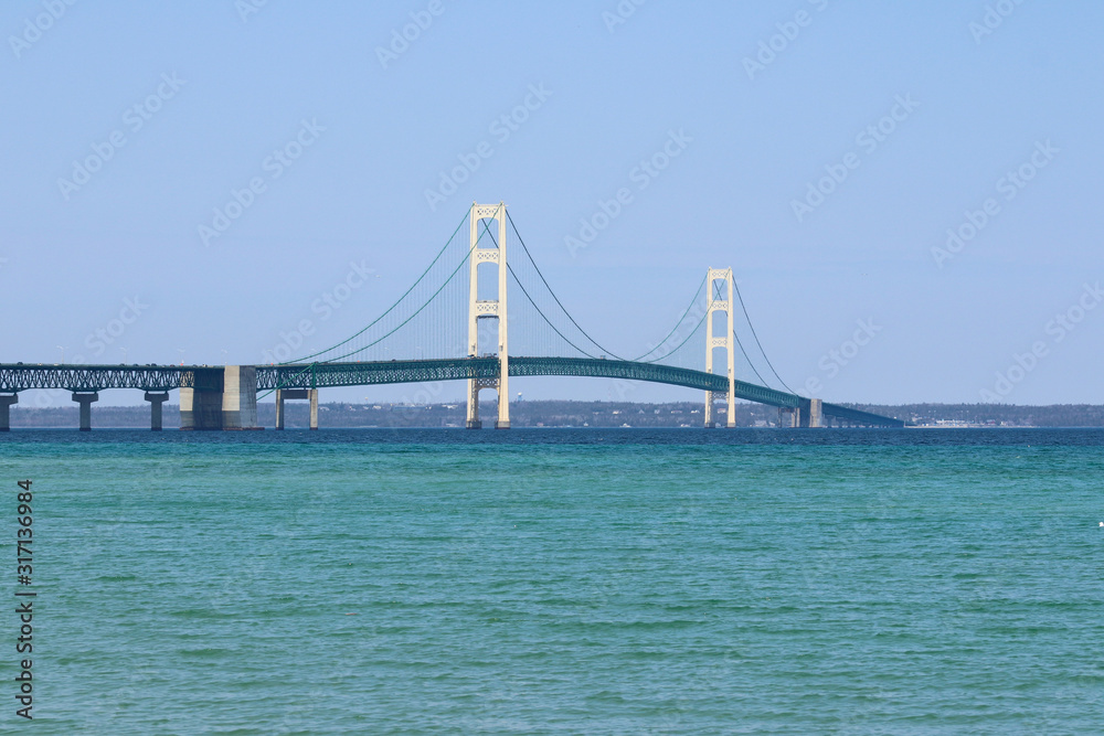 Michigan Suspension Bridge Stock Photo | Adobe Stock