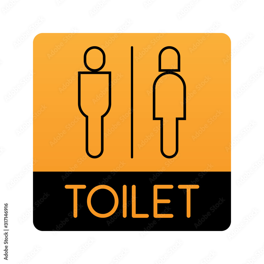 Man Woman Or Male Female Toilet Restroom Sign Logo Black Stroke