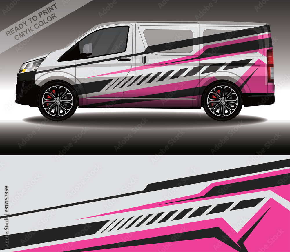 Car wrap decal design vector, custom livery race rally car vehicle ...