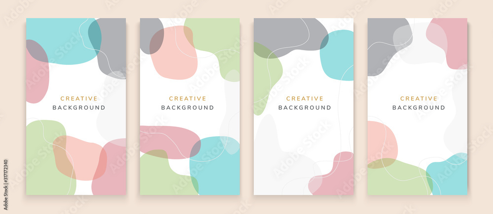 Vector set of abstract creative backgrounds in minimal trendy style ...