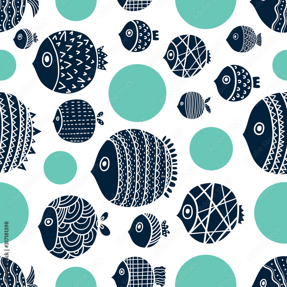 Cute fish. Kids background. Seamless pattern. Can be used in textile ...
