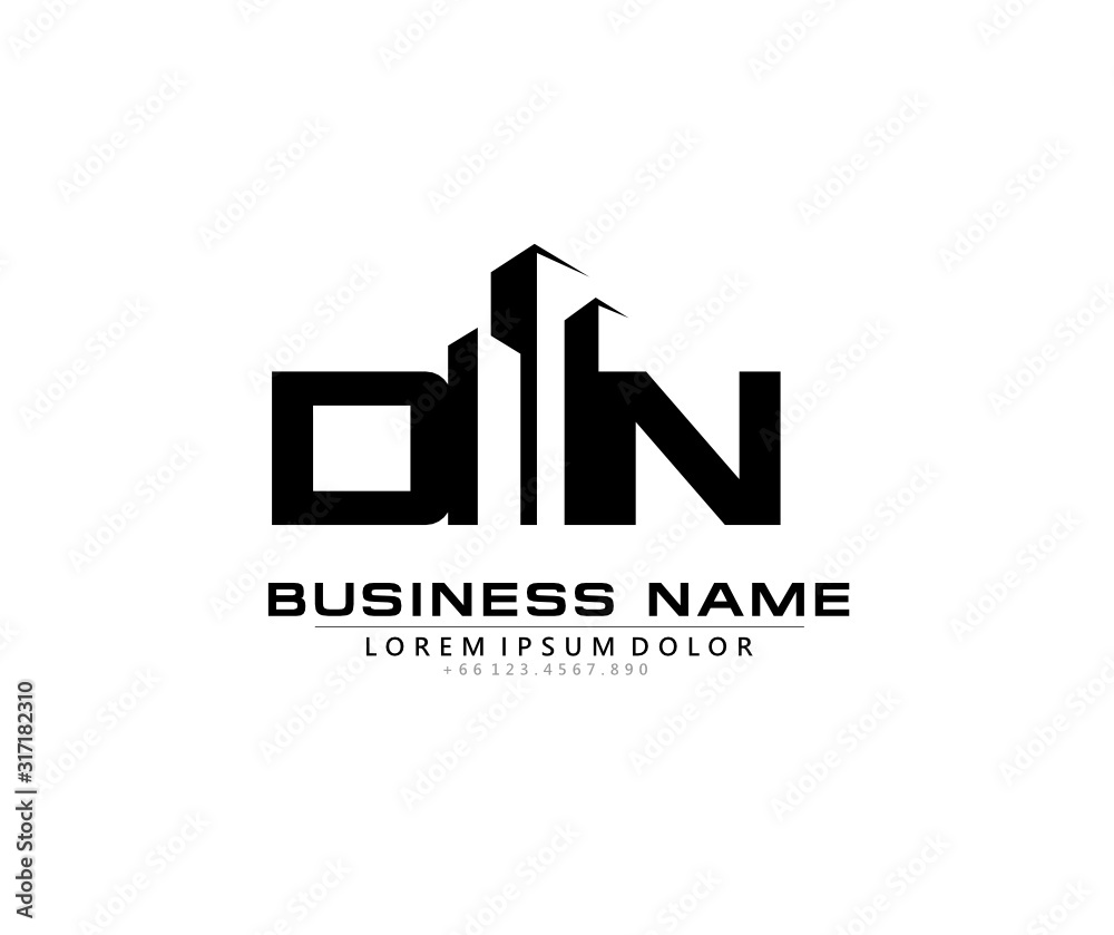 D N DN Initial building logo concept Stock Vector | Adobe Stock