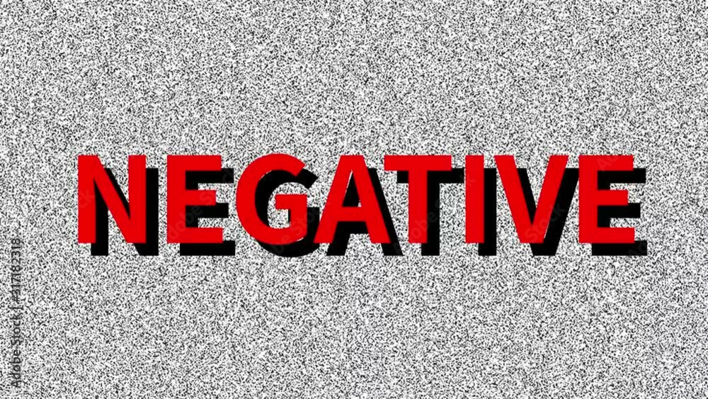 Negative. Word about man problem on noisy old screen. Looping VHS ...