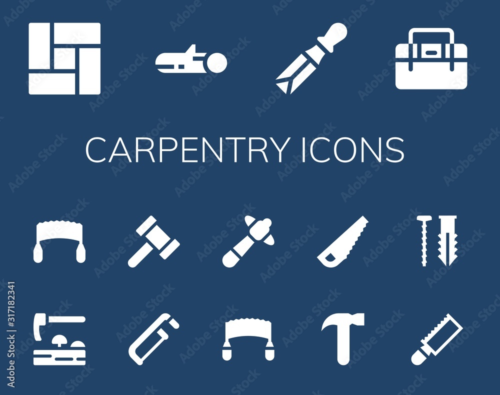 carpentry icon set Stock Vector | Adobe Stock