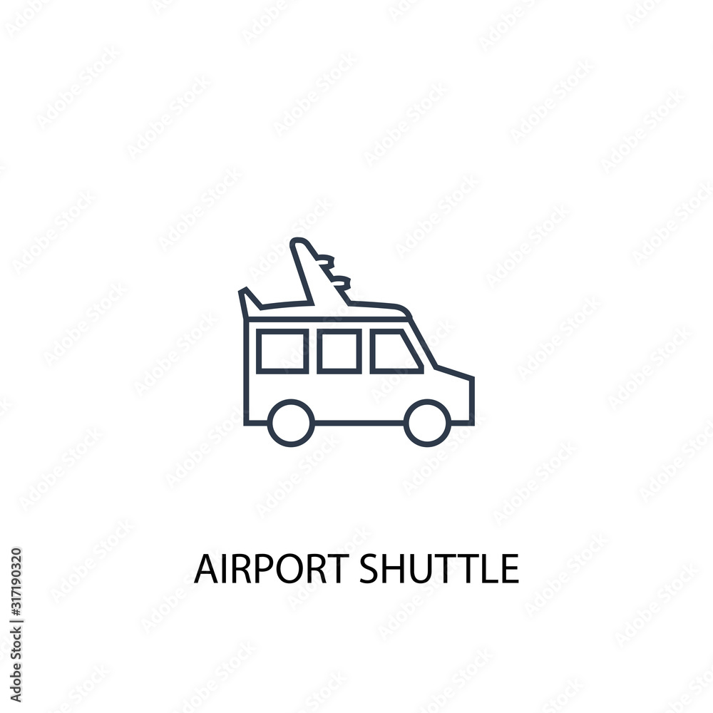 airport shuttle concept line icon. Simple element illustration. airport ...
