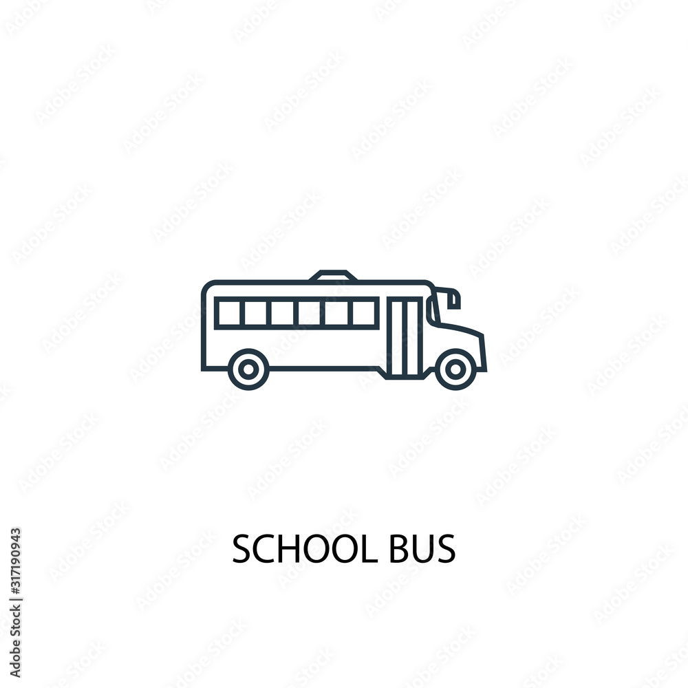 School bus concept line icon. Simple element illustration. School bus ...
