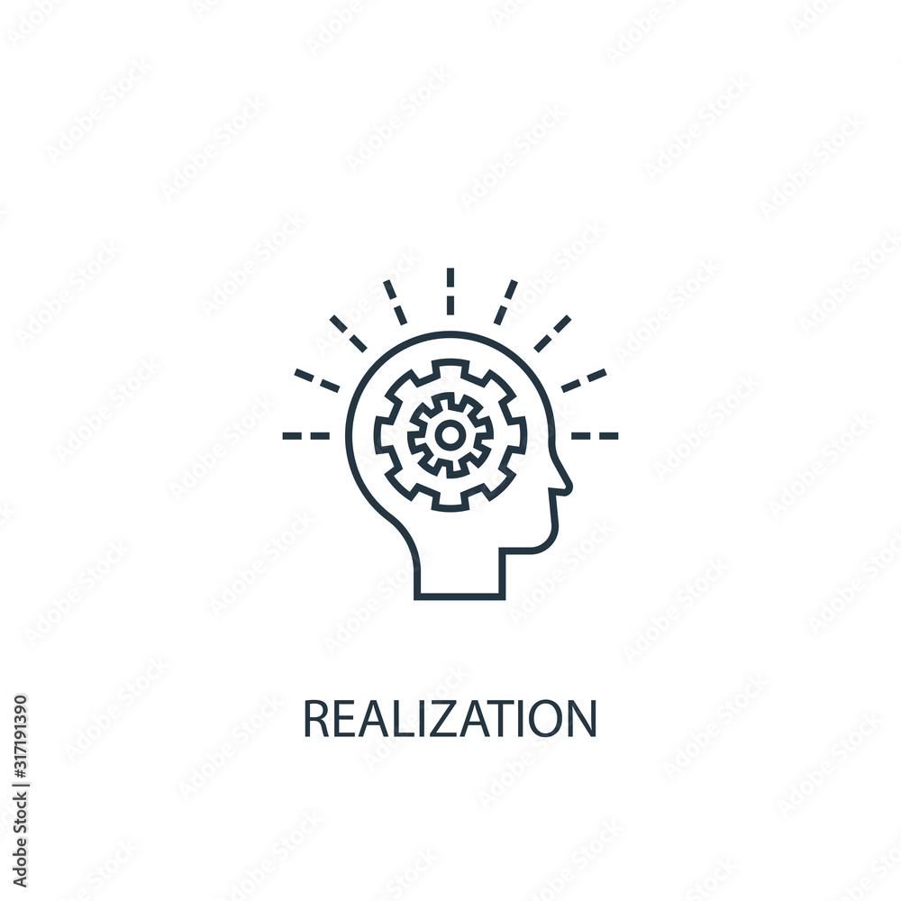 realization concept line icon. Simple element illustration. realization ...