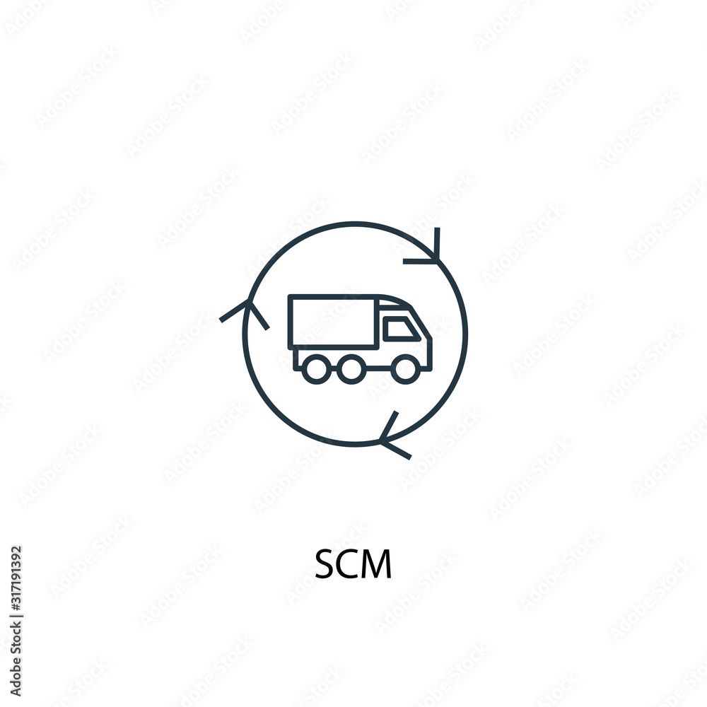 SCM concept line icon. Simple element illustration. SCM concept outline ...